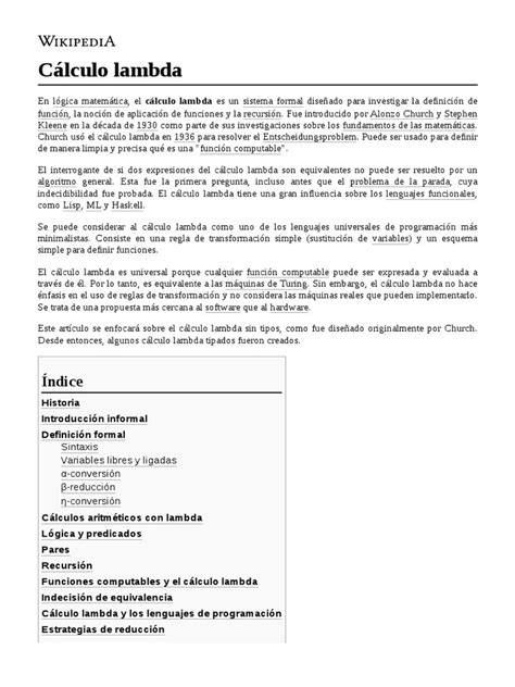 Cálculo Lambda Descargar Gratis Pdf Programacion Funcional Informática