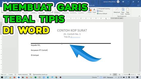 Cara Membuat Garis Double Garis Tebal Tipis Di Word Biasanya Untuk Garis Dibawah Kop Surat