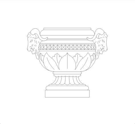Decorative Vase Cad Block At Jose Cyr Blog