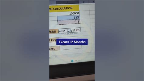 How To Calculate Monthly Emi In Ms Excel Exceltutorial Exceltech Myexceltutor Exceltricks