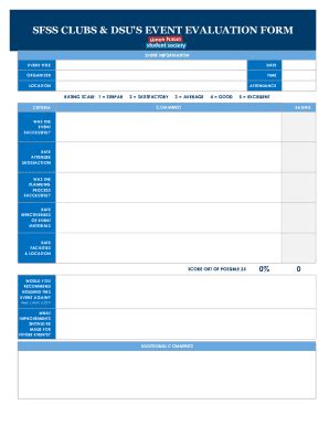 Fillable Online After Event Evaluation Form Template Fax Email Print PdfFiller