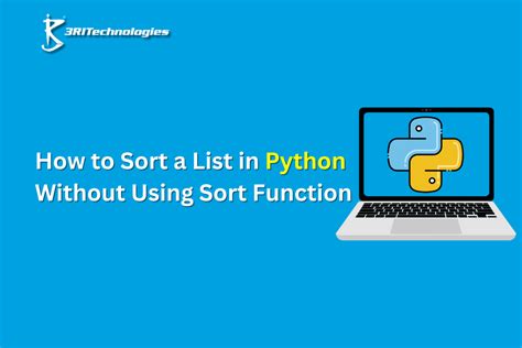 How To Sort A List In Python Without Using The Sort Function