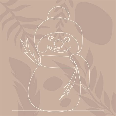 Premium Vector Snowman Continuous Line Drawing Vector Sketch