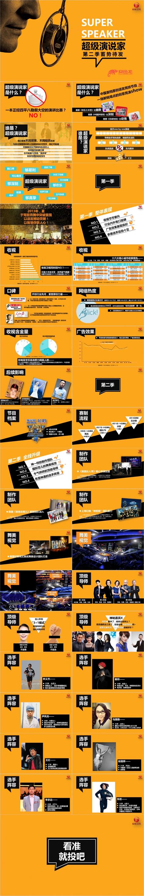 金色静态模板酷炫影视传媒品牌宣讲故事ppt的课件图片 Ppt模板下载 变色龙ppt