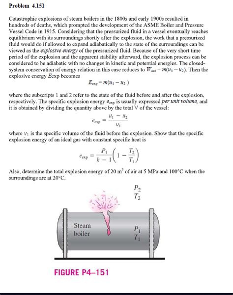 Solved Problem Catastrophic Explosions Of Steam Chegg Com