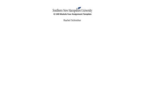CJ 140 Module Four Assignment RSRS CJ 205 SNHU Studocu