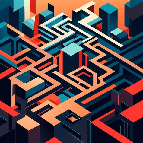 A Harder Flat Maze Vector Illustration Premium Ai Generated Vector