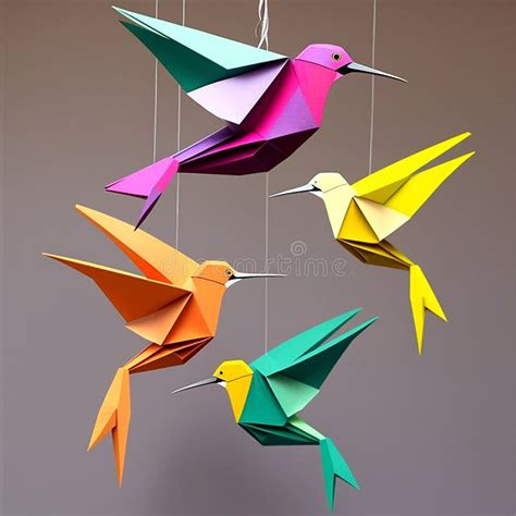 The Japanese Art Of Paper Folding A Hanging Mobile Of Birds Origami