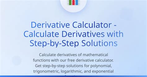 Free Derivative Calculator Calculate Derivatives Step By Step