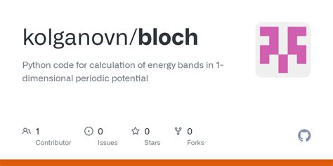 GitHub Kolganovn Bloch Python Code For Calculation Of Energy Bands