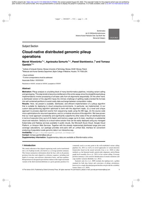 Pdf Cloud Native Distributed Genomic Pileup Operations