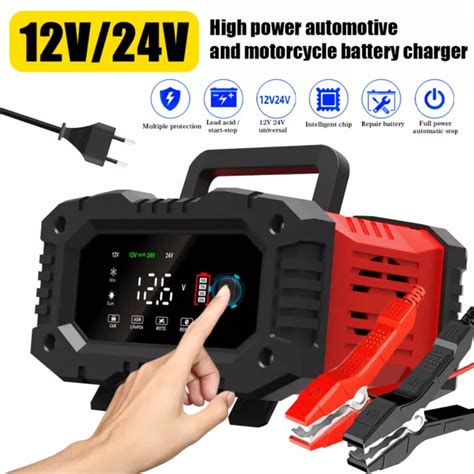 A Car Battery Charger V V Lcd Automatic Smart Trickle Charger