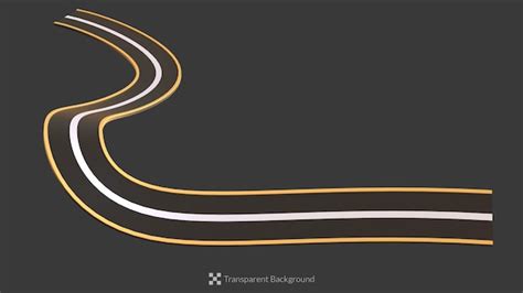 구불구불한 곡선 도로 또는 표시가 있는 2차선 고속도로 격리된 3d 아이콘 그림 세트 프리미엄 Psd 파일