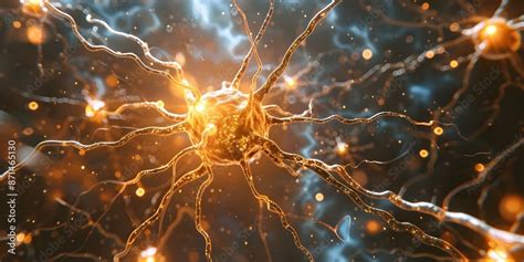 Visual Representation Of A Human Brain Showing Active Neural Pathways And Firing Neurons