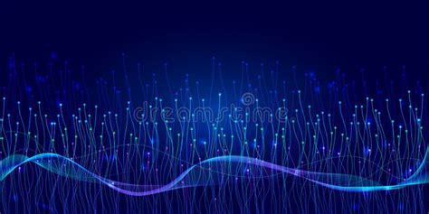 Neural Networks Technology And Science Abstract Neural Connections On Dark Blue Background For