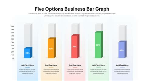 Five Options Business Bar Graph For PowerPoint Google Slides