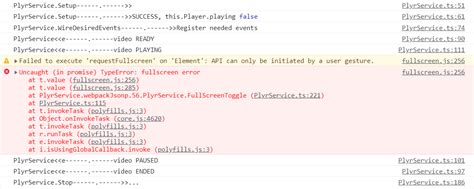 Failed To Execute Requestfullscreen On Element Api Can Only Be Initiated By A User Gesture