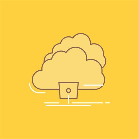 cloud connection energy network power flat line filled icon beautiful logo button over