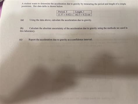 Solved A Babe Wants To Determine The Acceleration Due To Chegg Com