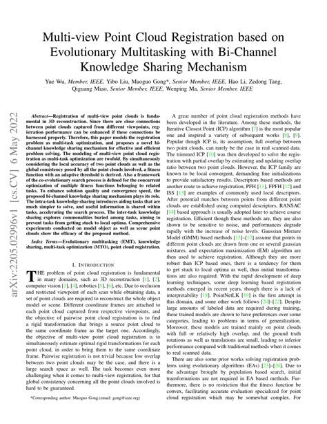 Pdf Multi View Point Cloud Registration Based On Evolutionary