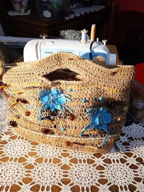 Сумка з джуту гачком своїми руками схема для початківців