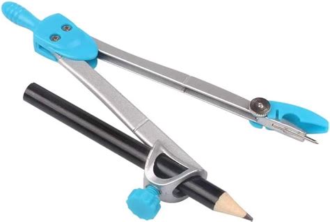 Buy Math Geometry Set Blue Pencil Box For High School 10 Piece Pencil Compass Rulers Eraser