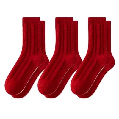 Anna Kaci Womens 3 Pair Plush Cable Knit Socks Set With Soft Cozy