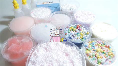 ♥️하늘슬라임 5만원 랜덤박스 후기♥️ 총 11개 슬라임후기 잠 잘때 듣는 영상 삐약 Youtube