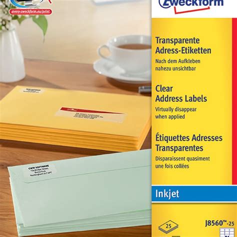 Avery Zweckform® Clear Address Label J8560 25z Avery Online Singapore