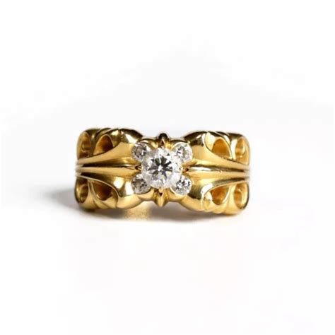 22k Gold Kandt Ring With 5 Diamonds Chrome World Jp