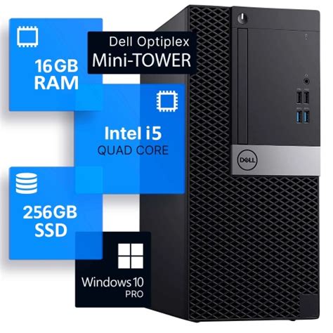Refurbished Good Dell Optiplex Mini Tower Desktop Pc Built In Wifi 1200 Mbps Intel I5