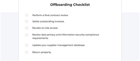 Creating A Vendor Offboarding Checklist