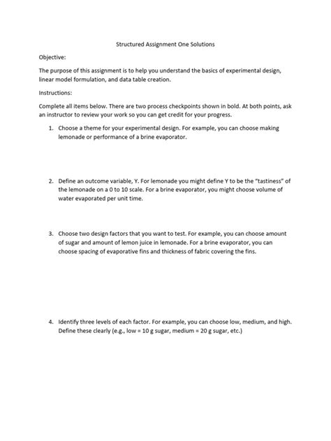 Exp Design Structured Assignment 1 Pdf Design Of Experiments Variable Mathematics