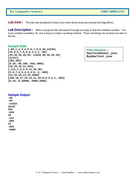 5 Find Smallest Arrays Pdf