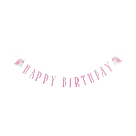 Pink Unicorn Happy Birthday Banner
