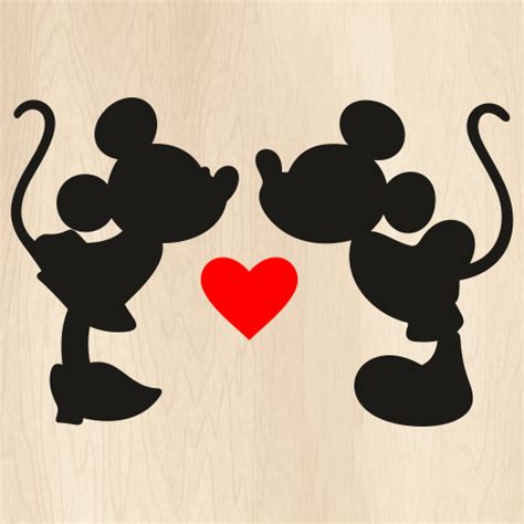 Mickey And Minnie Kissing Svg Disney Mickey Minnie Kissing Png