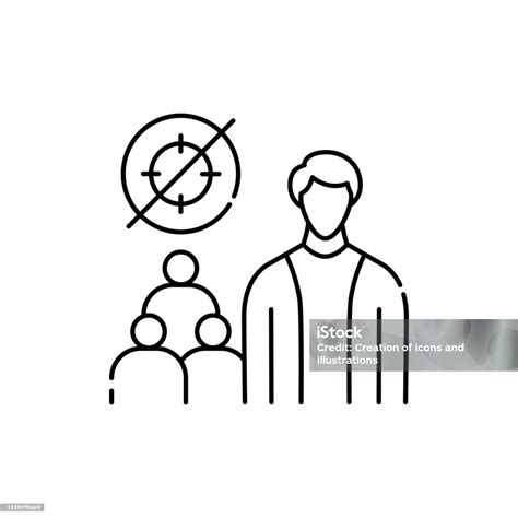 다른 사람의 목표 올로 라인 아이콘의 포기 웹 페이지 모바일 앱 프로모션용 픽토그램 개념에 대한 스톡 벡터 아트 및 기타 이미지 개념 남자 남자들만 Istock