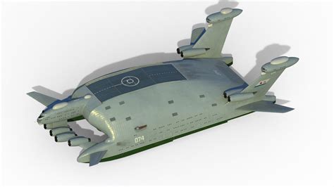 Bartini A 2500 Wig Aircraft Carrier 3d Model Cgtrader