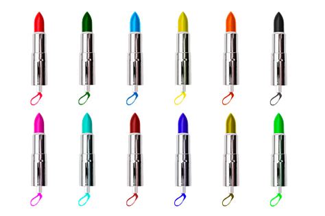 흰색 배경에 고립 된 다른 색상의 립스틱 튜브를 엽니 다 여성 화장품과 패션 배경 실버 포장에 립스틱의 오픈 튜브 세트 0명에 대한 스톡 사진 및 기타 이미지 Istock