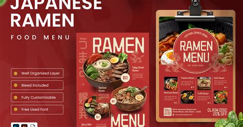 Japanese Ramen Menu Print Templates Ft Ramen And Restaurant Envato