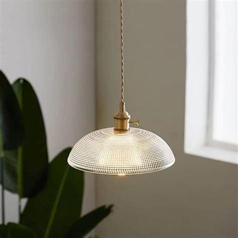 Vintage Copper Ribbed Glass Pendant Lamp Hl186 Pendant Light Homelights