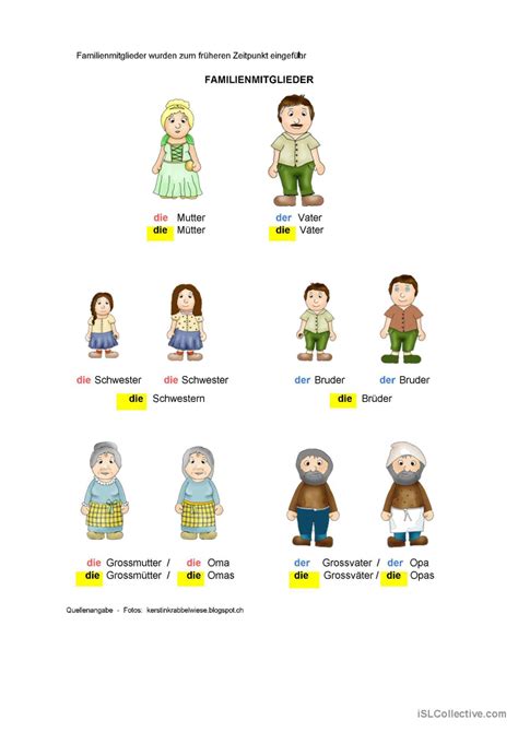 Ich und meine Familie: Deutsch DAF Arbeitsblätter pdf & doc