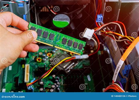 Repairman Is Disassembling Personal Computer Is Diagnostic Fixing Broken Pc In Workshop