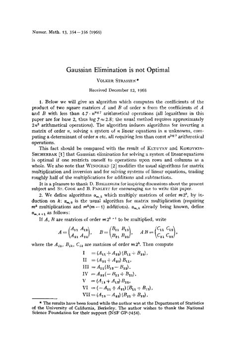 Gaussian Elimination In The Numerical Mathematics Math 6370 Docsity