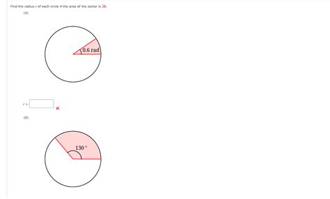 Solved Find The Radius R Of Each Circle If The Area Of The Chegg
