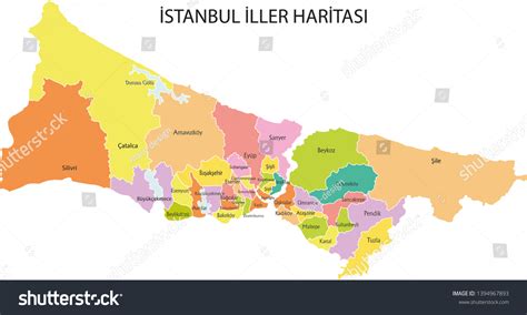 Istanbul District Map Photos And Images And Pictures Shutterstock