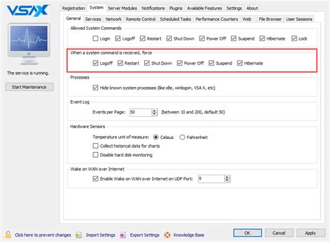Enabling Forced System Commands