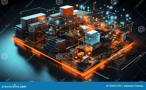 Abstract Diagram Of Cloud Computing Infrastructure Ai Generated Royalty