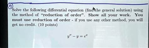 Solved Text Solve The Following Differential Equation Find The