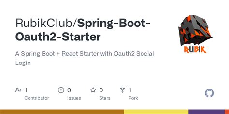 Github Rubikclubspring Boot Oauth2 Starter A Spring Boot React
